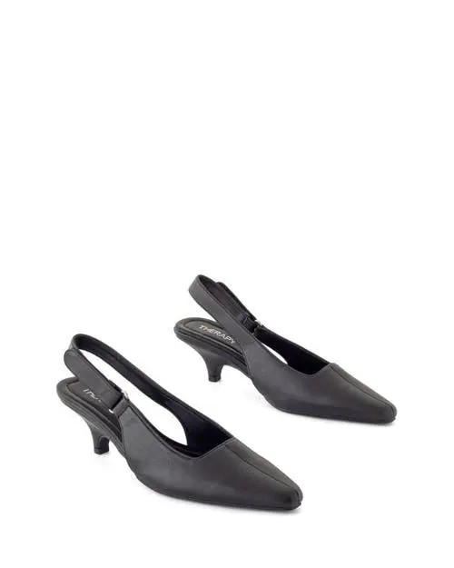 THERAPY AUSTRALIA Newark Pointed-toe Slingback Heel - Black Pu