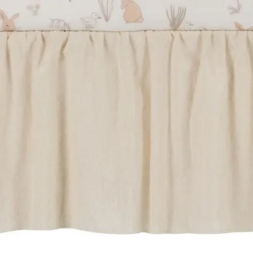 LAMBS & IVY Signature Cotton/linen Baby Crib Skirt / Dust Ruffle - Cream