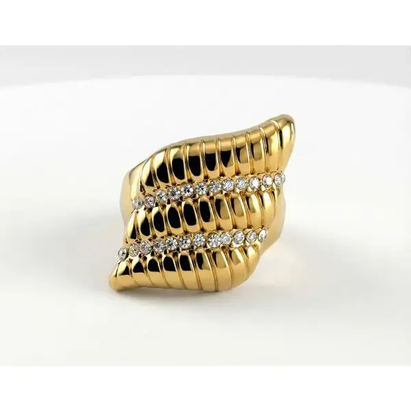 GEMINI JEWELRY Shell Statement Ring - Yellow