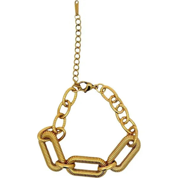 GEMINI JEWELRY Paper Clip Chain Link Bracelet - Yellow