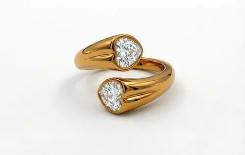 GEMINI JEWELRY Sculpted Open Heart Ring - Yellow