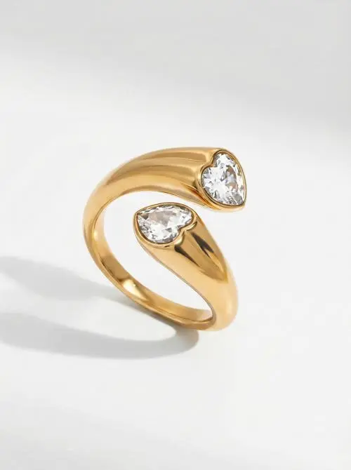 GEMINI JEWELRY Sculpted Open Heart Ring