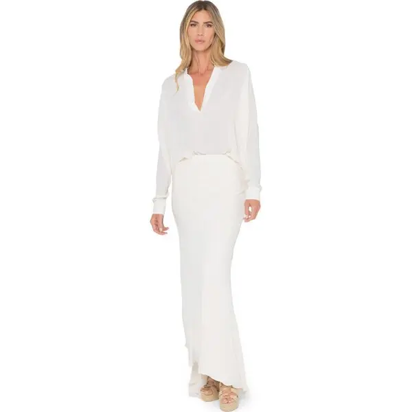 JBQ Kingsley Crepe Skirt - Bone