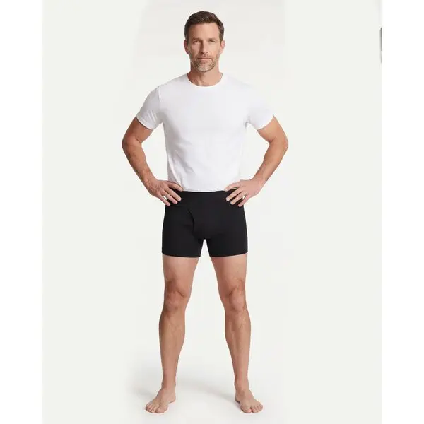 CITY THREADS USA-MADE Soft 100% Organic Cotton Boxer Briefs - Black