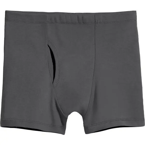 CITY THREADS USA-MADE Soft 100% Organic Cotton Boxer Briefs - Charcoal