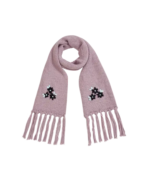 FABLE ENGLAND Forget-me-not Knitted Scarf - Lilac