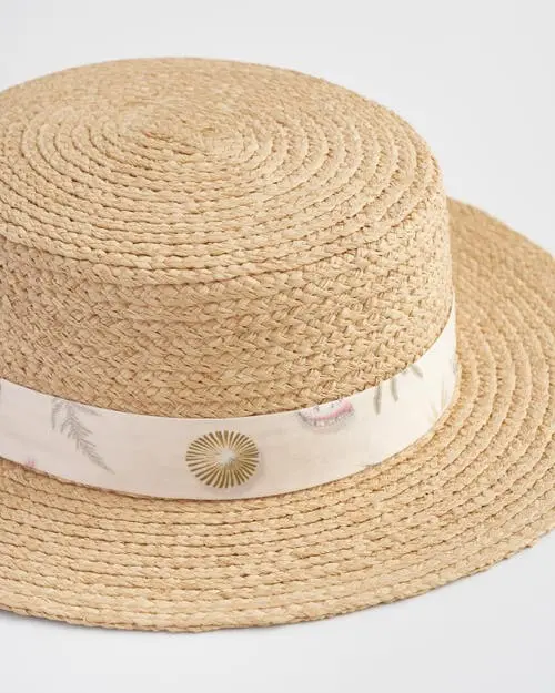 FABLE ENGLAND Whispering Sand Raffia Hat