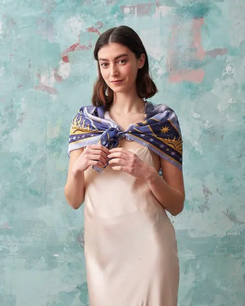 FABLE ENGLAND Catherine Rowe Pet Portraits Whippet Silk Square Scarf