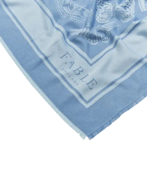 FABLE ENGLAND Butterfly Jacquard Square Scarf