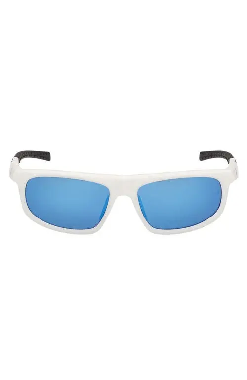 Adidas 56mm Square Frame Sunglasses - White/blue Mirror