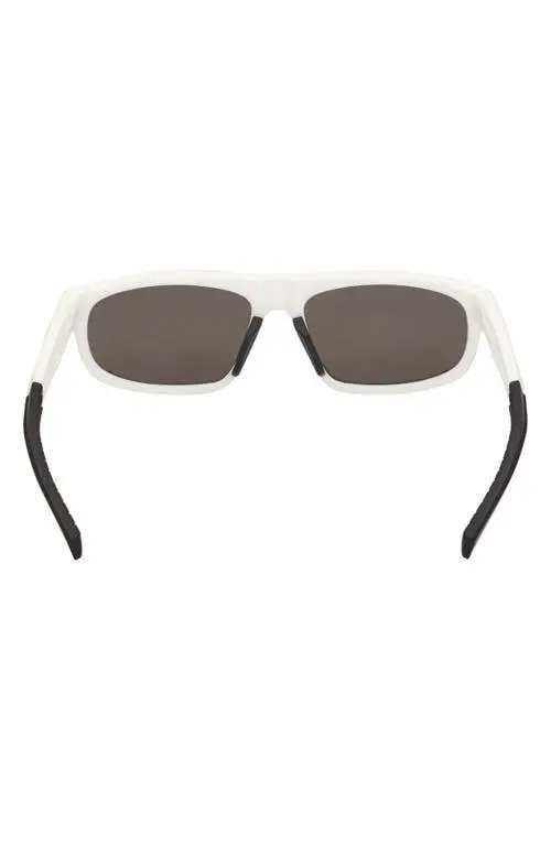 Adidas 56mm Square Frame Sunglasses - White/blue Mirror