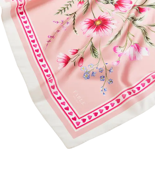 FABLE ENGLAND Penelope Story Square Scarf - Light/pastel Pink