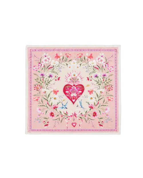 FABLE ENGLAND Penelope Story Square Scarf - Light/pastel Pink
