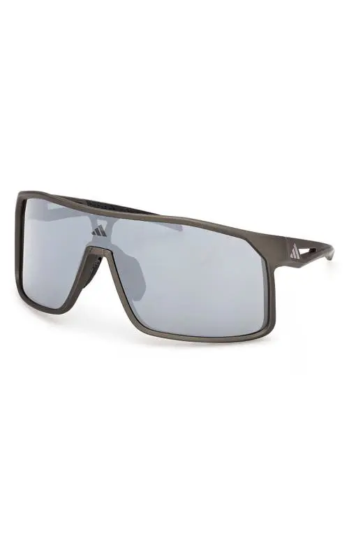 Adidas Mirrored Shield Sunglasses - Dark Green/smoke Mirror