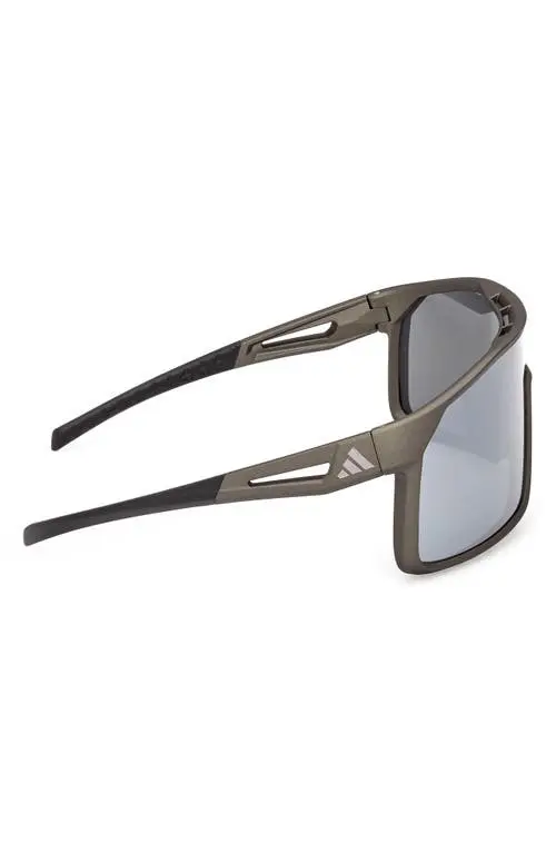 Adidas Mirrored Shield Sunglasses - Dark Green/smoke Mirror