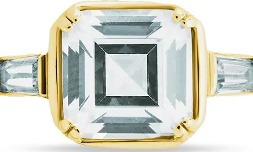 Sterling Forever Asscher-cut Cubic Zirconia Ring - Gold