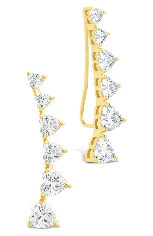 Sterling Forever Jillian Heart Threader Earrings - Gold