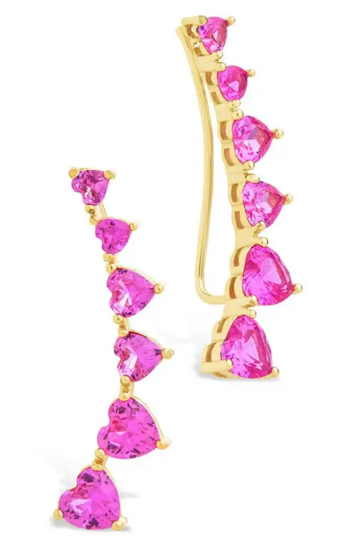 Sterling Forever Jillian Heart Threader Earrings - Gold