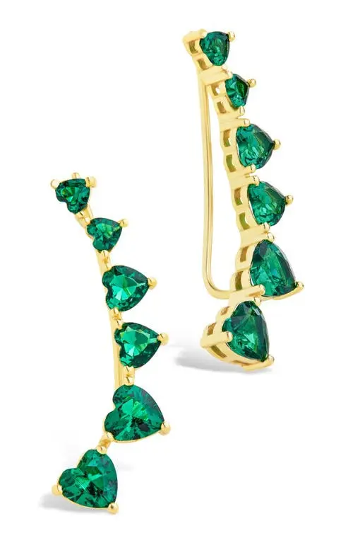Sterling Forever Jillian Heart Threader Earrings - Gold