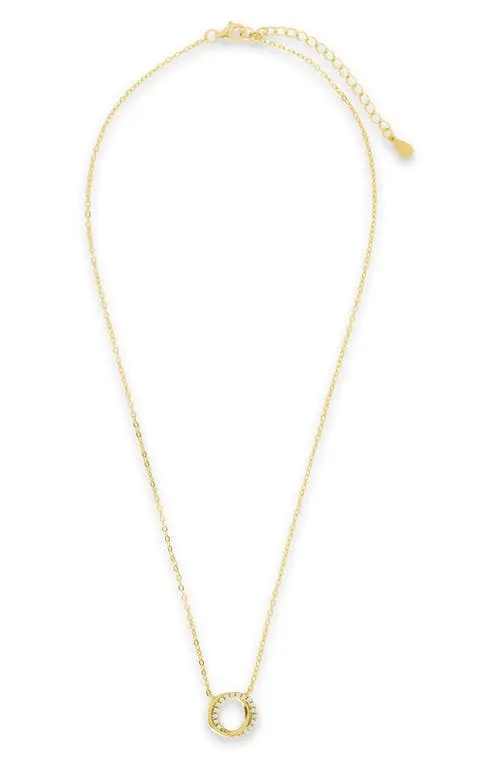 Sterling Forever Interlocking Cubic Zirconia Pendant Necklace - Gold