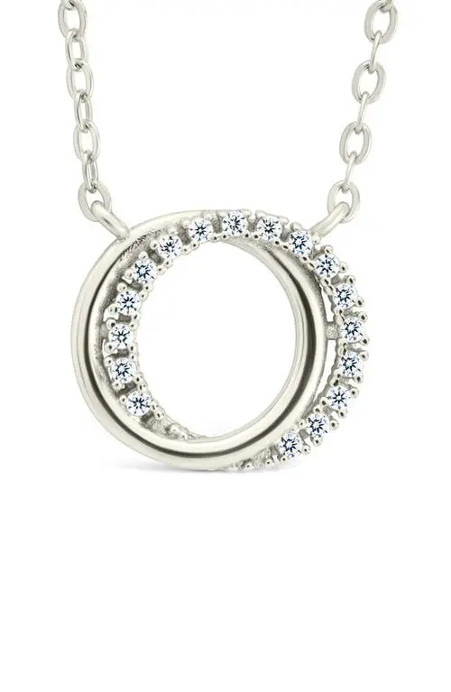 Sterling Forever Interlocking Cubic Zirconia Pendant Necklace - Silver