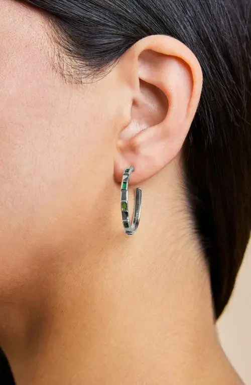 Sterling Forever Asher Cubic Zirconia Hoop Earrings
