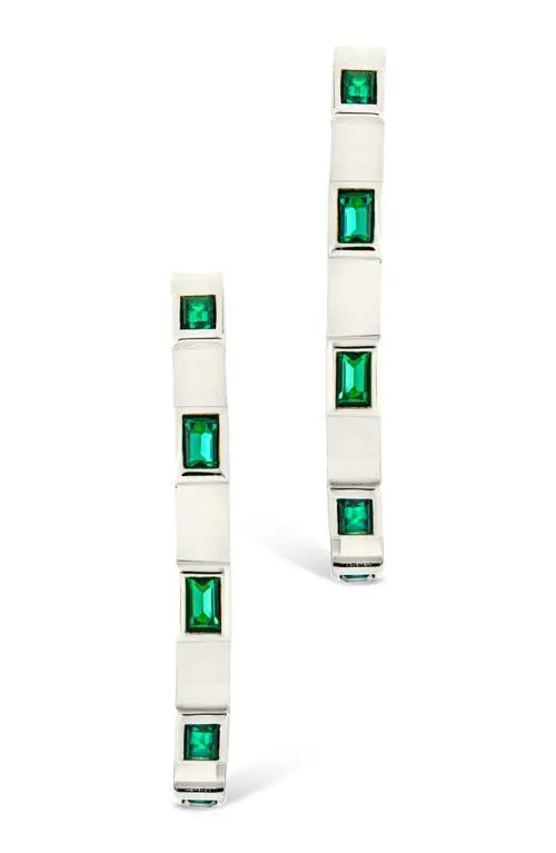 Sterling Forever Asher Cubic Zirconia Hoop Earrings