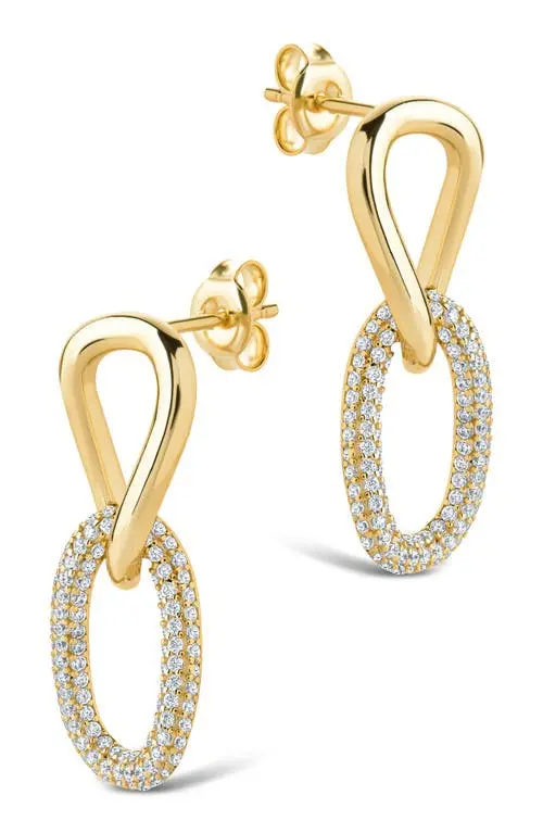 Sterling Forever Taissa Cubic Zirconia Chain Drop Earrings - Gold