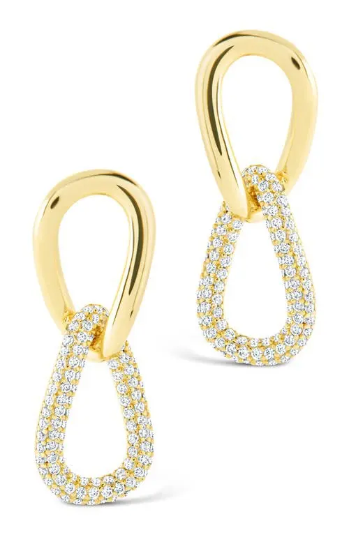 Sterling Forever Taissa Cubic Zirconia Chain Drop Earrings - Gold
