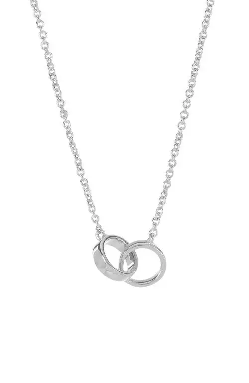 Sterling Forever Amor Interlocking Pendant Necklace - Silver