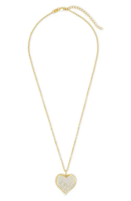 Sterling Forever Cubic Zirconia Heart Pendant Necklace - Gold
