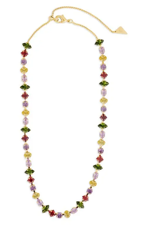 Sterling Forever Colorburst Cubic Zirconia Tennis Necklace