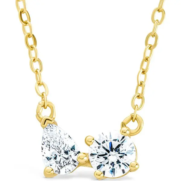 Sterling Forever Carolyn Cubic Zirconia Chain Necklace - Gold