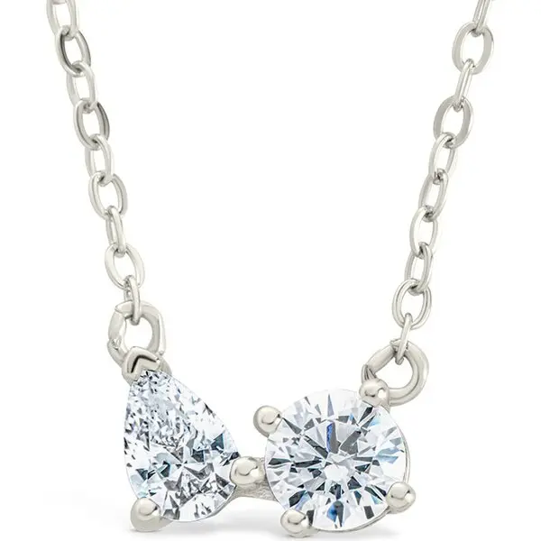 Sterling Forever Carolyn Cubic Zirconia Chain Necklace - Silver