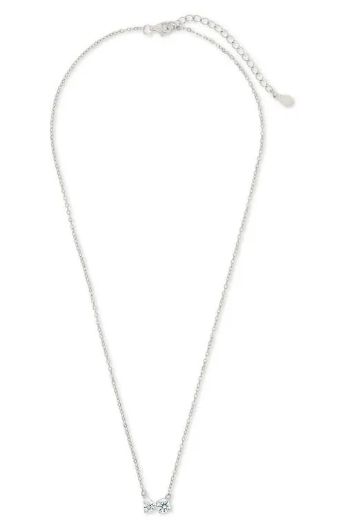 Sterling Forever Carolyn Cubic Zirconia Chain Necklace - Silver
