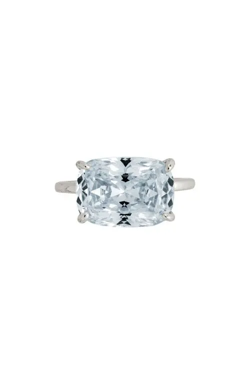 Sterling Forever East West Cushion Cut Ring - Silver