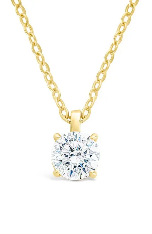 Sterling Forever Round Cubic Zirconia Pendant Necklace - Gold