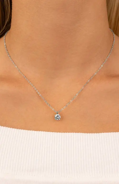 Sterling Forever Round Cubic Zirconia Pendant Necklace - Silver