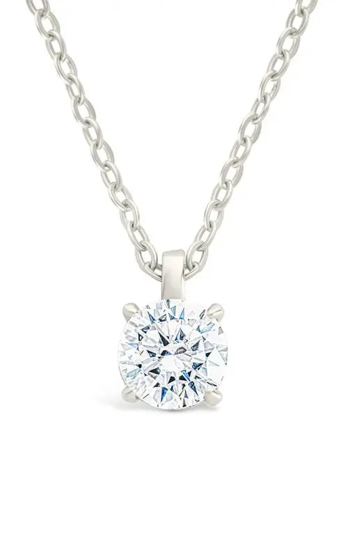 Sterling Forever Round Cubic Zirconia Pendant Necklace - Silver