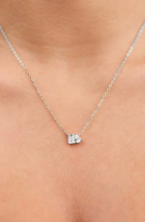 Sterling Forever Guinevere Cubic Zirconia Pendant Necklace - Silver