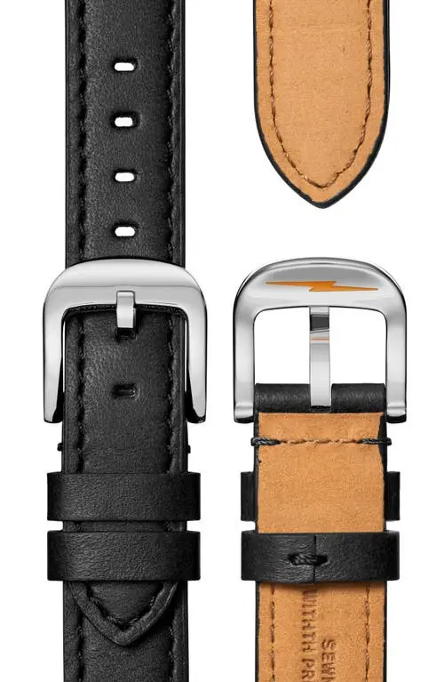 Shinola Canfield Leather Strap Watch - Black