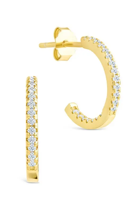 Sterling Forever Cubic Zirconia Hoop Earrings - Gold