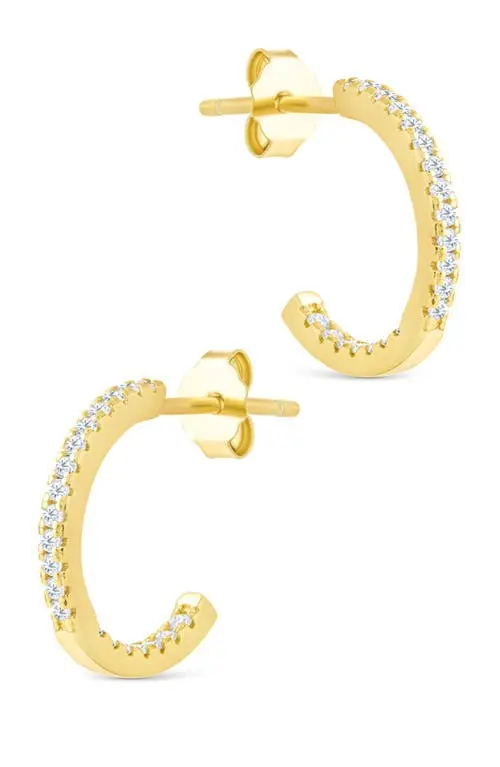 Sterling Forever Cubic Zirconia Hoop Earrings - Gold