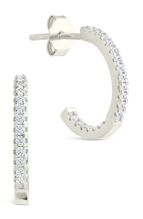 Sterling Forever Cubic Zirconia Hoop Earrings - Silver