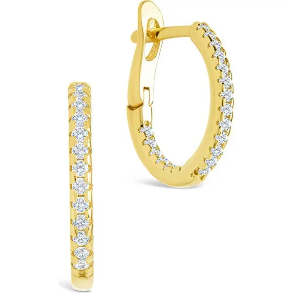 Sterling Forever Lilia Cubic Zirconia Infinity Huggie Hoop Earrings - Gold