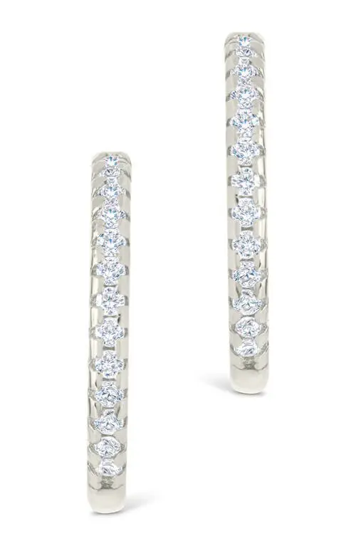 Sterling Forever Lilia Cubic Zirconia Infinity Huggie Hoop Earrings - Silver