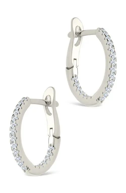 Sterling Forever Lilia Cubic Zirconia Infinity Huggie Hoop Earrings - Silver