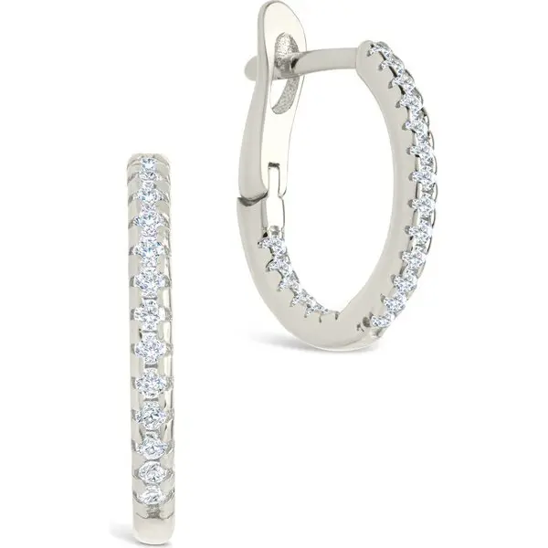 Sterling Forever Lilia Cubic Zirconia Infinity Huggie Hoop Earrings - Silver