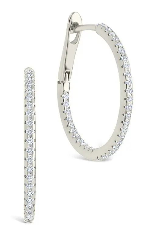 Sterling Forever Lilia Cubic Zirconia Infinity Hoop Earrings - Silver