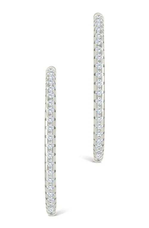 Sterling Forever Lilia Cubic Zirconia Infinity Hoop Earrings - Silver